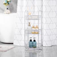 China Chrome Finishing 3 Tiers Bathroom Shower Caddy Standing Type Stainless Steel for sale