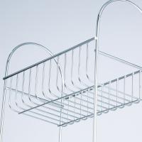 China Chrome Finishing 3 Tiers Bathroom Shower Caddy Standing Type Stainless Steel for sale
