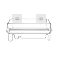 China Single Tier Metal Bathroom Shower Caddy Towel Storage Shelf Bolt Inserting Type for sale