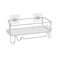 China Single Tier Metal Bathroom Shower Caddy Towel Storage Shelf Bolt Inserting Type for sale