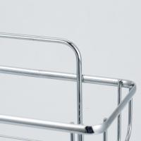 China Stainless Steel 2 Tier Bathroom Hanging Shower Shelf With Adhesive Magic Sticker for sale
