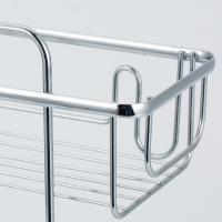 China Stainless Steel 2 Tier Bathroom Hanging Shower Shelf With Adhesive Magic Sticker for sale