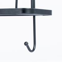 China Iron And Bamboo Bathroom Shower Caddy Wall Mounted 2 Tiers With Wire Basket for sale