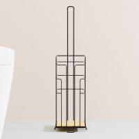 China Bathroom Metal Vertical Standing Toilet Tissue Paper Roll Storage Shelf 14.5*14.5*68cm for sale