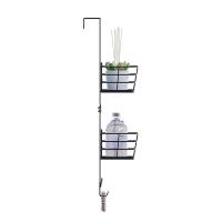 China 2 Layers Metal Bathroom Towel Hook Rack Over Door Hanging Organizer Multifunction for sale