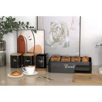 China Metal Bread Bin Set Crown Series Kitchen Storage Containers for Bread Tea and Coffee for sale
