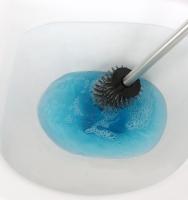 China Bathroom Round TPR Toilet Bowl Cleaning Brush With Holder Free Standing for sale