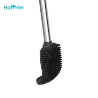 China Powder Coating TPR Toilet Cleaning Brush With Holder Freestanding Custom Logo for sale