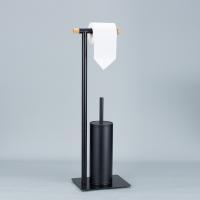 China Metal Cup Standing Bathroom Toilet Brush And Holder Customized Logo for sale