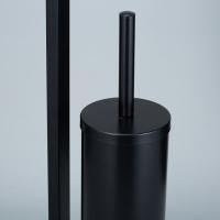 China Multifunctional Bamboo Toilet Brush and Paper Roll Holder Set OEM ODM for sale