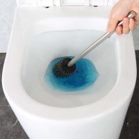 China Stainless Steel Anti Finger Print Toilet Brush for Household TPR Bathroom Cleaning for sale