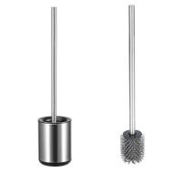 China Stainless Steel Anti Finger Print Toilet Brush for Household TPR Bathroom Cleaning for sale