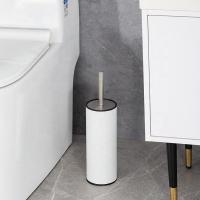China Silver Curved Design Toilet Cleaning Brush with Holder Stainless Steel OEM Acceptable for sale