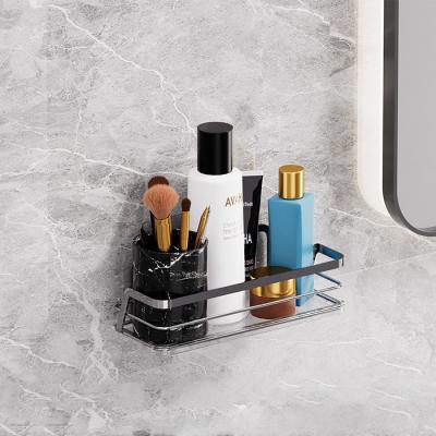 China No Drilling Wall Mounted Shower Caddy Stainless Steel Iron Wire Rack for Bathroom for sale