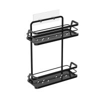China Stainless Steel Bathroom Organizer Wall Mounted Shower Caddy Suction Cup Iron Wire Rack for sale