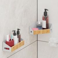 China No Drilling Bathroom Shower Rack With Soap Dish Chrome Finish 100*79*50mm Size for sale