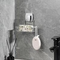 China Practical Bathroom Organizer for Sundries Iron Wire Rack and Stainless Steel Soap Dish for sale
