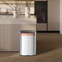 China Big Volume Steel Automatic Sensor Trash Bin Open Top Touchless Trash Can for sale