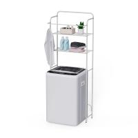 China 3-Tier Laundry Room Shelf Over The Washing Machine Storage Rack Bathroom Organizer Space Saver Shelving Units With Rod for sale