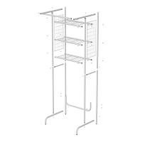 China Expandable 2/3-Tier Laundry Room Shelf Over Washing Machine Storage Rack Space Saver Shelving Units With Rod for sale