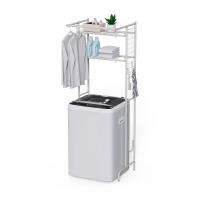 China Expandable 2/3-Tier Laundry Room Shelf Over Washing Machine Storage Rack Space Saver Shelving Units With Rod for sale