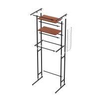 China Pull Out Expandable Laundry Room Shelf Over Washing Machine Storage Rack 3-Tier Shelving Units With Rod for sale