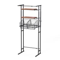 China Pull Out Expandable Laundry Room Shelf Over Washing Machine Storage Rack 3-Tier Shelving Units With Rod for sale