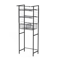 China Pull Out Expandable 3-Tier Laundry Room Shelf Over The Washing Machine Storage Rack Space Saver Shelving Units With Rod for sale