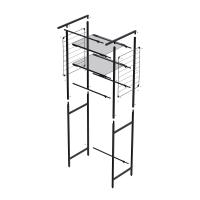 China Pull Out Expandable 3-Tier Laundry Room Shelf Over The Washing Machine Storage Rack Space Saver Shelving Units With Rod for sale