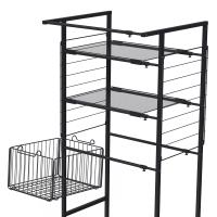 China Pull Out Expandable 3-Tier Laundry Room Shelf Over The Washing Machine Storage Rack Space Saver Shelving Units With Rod for sale