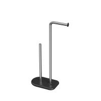 China Stainless Steel Compact Bathroom Paper Holder Standing Type Bathroom Tissue Holder for sale