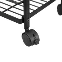 China 3 Tier Rolling Utility Cart With Wheels Multifunctional Metal Storage Cart Organizer Adjustable Trolley Cart With Handle for sale