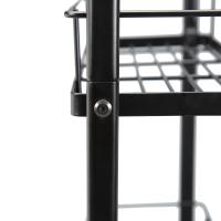 China 3 Tier Rolling Utility Cart With Wheels Multifunctional Metal Storage Cart Organizer Adjustable Trolley Cart With Handle for sale