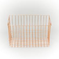 China Gold Wire Line Metal Wardrobe Organizer Drawer Organizer Household Metal Basket With Handle For Sundries for sale