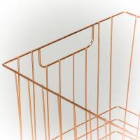 China Gold Wire Line Metal Wardrobe Organizer Drawer Organizer Household Metal Basket With Handle For Sundries for sale