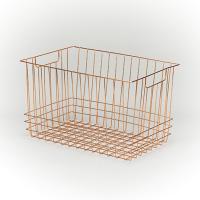 China Gold Wire Line Metal Wardrobe Organizer Drawer Organizer Household Metal Basket With Handle For Sundries for sale
