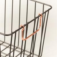 China Bathroom Multifunctional  Basket Organiser Drawer Organiser Household Metal Basket With Handle For Sundries for sale