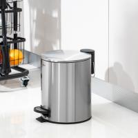 China Foot Pedal Structure 3L/5L/12L/20L/30L BSCI Household Pedal Bin Round Stainless Steel Trash Bin With Thin Lid for sale