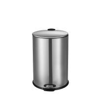 China Home Office 30L Household Soft Close Round Armor Pedal Trash Bin With Thin Lid For Bathroom Waste Bins Trash Can for sale