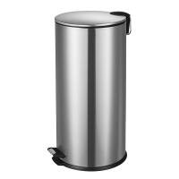 China Home Office 30L Household Soft Close Round Armor Pedal Trash Bin With Thin Lid For Bathroom Waste Bins Trash Can for sale