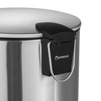 China Home Office 30L Household Soft Close Round Armor Pedal Trash Bin With Thin Lid For Bathroom Waste Bins Trash Can for sale