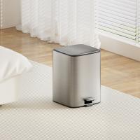 China OEM Accepted 18L Rolling Cover Type Stainless Steel Trash Bin For Household Garbage Container for sale
