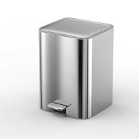 China Stainless Steel Pedal Trash Can 18L Capacity Soft Close Stylish Household Waste Bin rounded rectangle trash can for sale