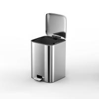 China Stainless Steel Pedal Trash Can 18L Capacity Soft Close Stylish Household Waste Bin rounded rectangle trash can for sale