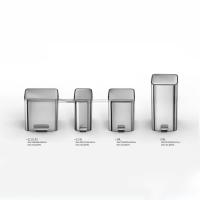 China Stainless Steel Pedal Trash Can 18L Capacity Soft Close Stylish Household Waste Bin rounded rectangle trash can for sale
