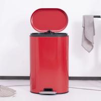 China Soft Close Pedal Bin 30L Stylish Oval Stainless Steel Household Trash Bin With Anti-Fingerprint rounded rectangle trash can Dust Bin for sale