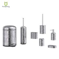 China Holiday Selection Support Stainless Steel Bathroom Waste Bin With Mini Pedal And Toilet Brush Football Series for sale