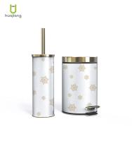 China Induction Type Christmas Foot Pedal Trash Bin With Toilet Brush Set Ultimate Household Waste Disposal Solution for sale