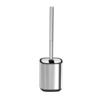 China Stainless Steel Flip Lid Toilet Brush And Holder For Household Toilet Cleaning Essentials for sale