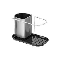 China Stainless Steel Kitchen Utensil Crock Holder Standing Type 201*122*110mm For Countertop Organization for sale